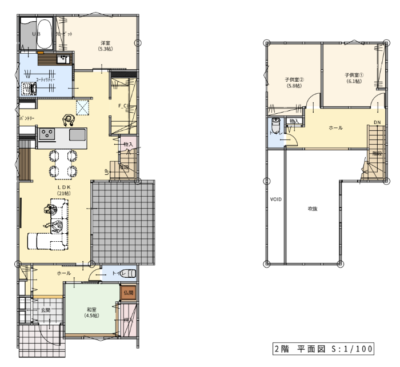 1.5階建ての間取り7実例｜平屋・二階建てとの違い、メリット・デメリットを解説 | 福井の注文住宅・工務店ノークホームズ