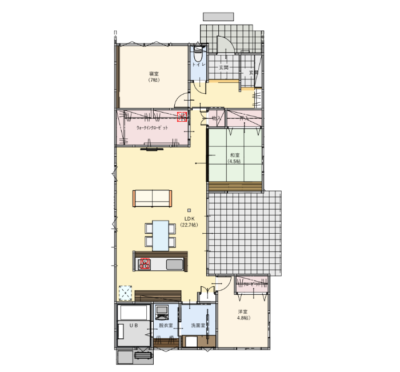 中庭があるおしゃれな平屋の間取り｜30坪前後、2〜3LDKの実例、後悔しないポイント紹介 | 福井の注文住宅・工務店ノークホームズ