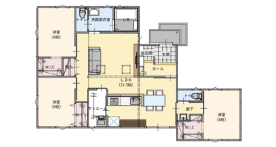 北玄関の間取り事例｜究極の家事動線を実現した30〜40坪前後・3〜4LDKの間取りを紹介 | 福井の注文住宅・工務店ノークホームズ