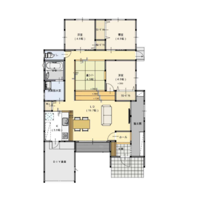 4LDK・35坪前後の間取りプランで平屋を建築した実例｜価格・土地面積の目安、業者の選び方など解説 | 福井の注文住宅・工務店ノークホームズ